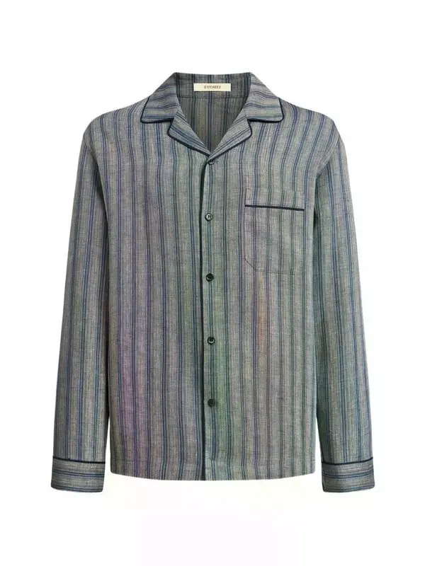 12 STOREEZ Striped Pyjama Set - Grey