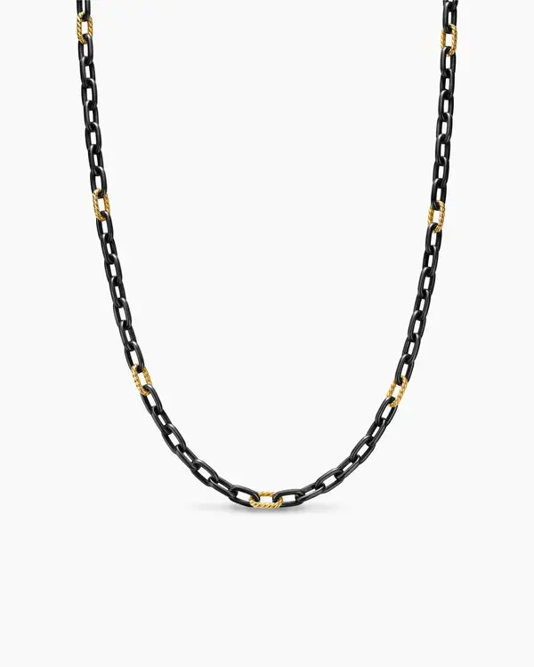 David Yurman Dy Madison® Chain Necklace - Black Titanium/18k