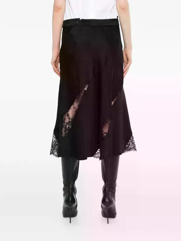 Alexander McQueen Asymmetric Skirt With Lace Trim