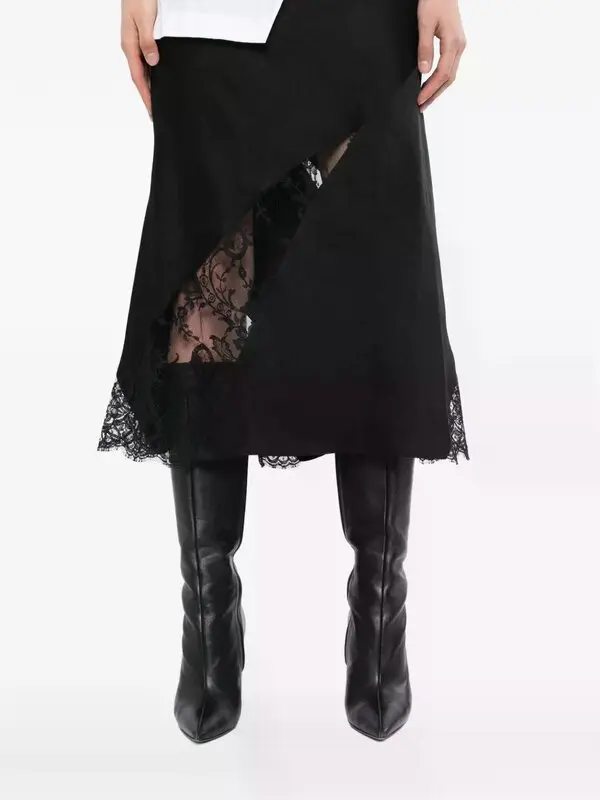 Alexander McQueen Asymmetric Skirt With Lace Trim