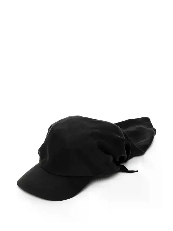 KIJIMA TAKAYUKI Draped Silk Cap - Black