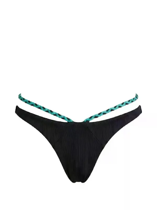 BEACH BUNNY Braided Bikini Bottom - Black