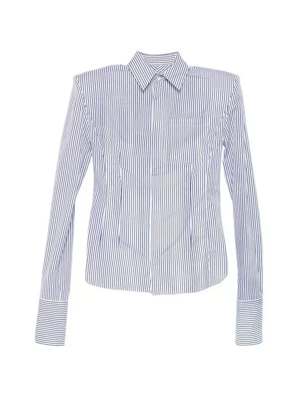 JUUN.J Striped Shoulder Pad Shirt - White