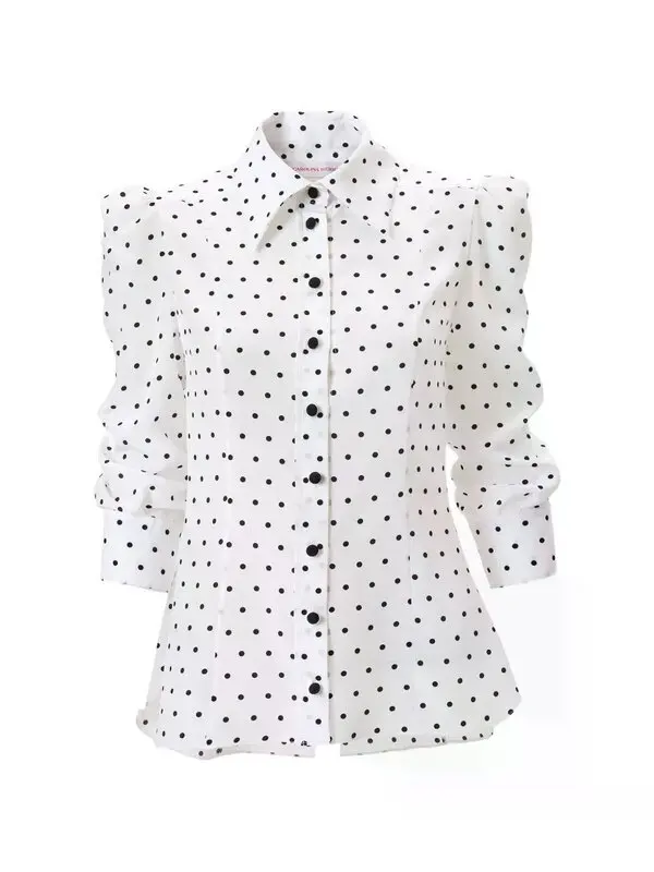 Carolina Herrera Polka Dot Blouse - White