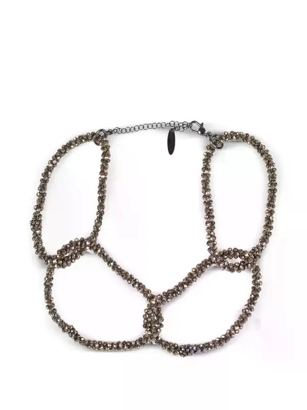 Brunello Cucinelli Pyrite-beaded Choker Necklace - Black