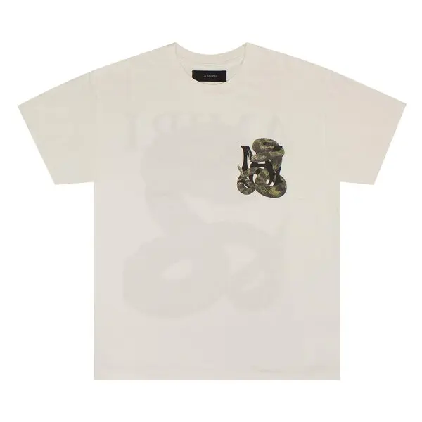 Amiri Snake Tee - White