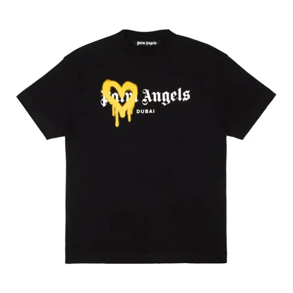 Palm Angels Dubai Heart Sprayed Tee - Black