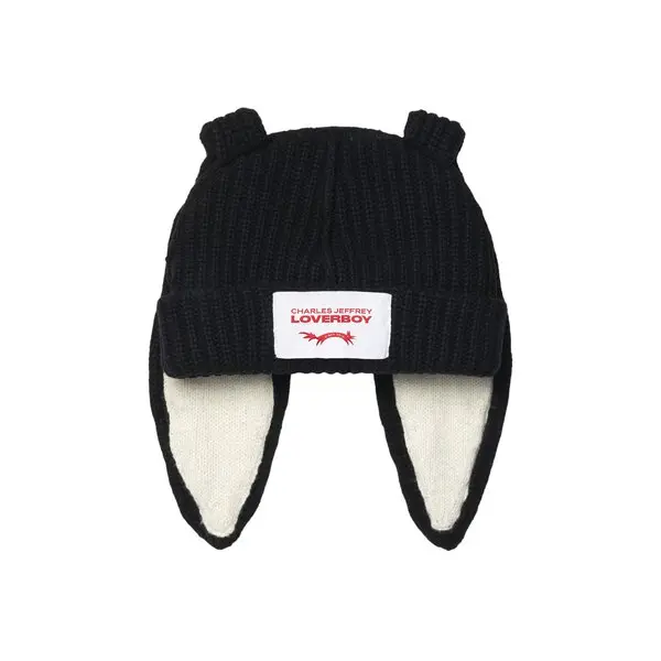 CHARLES JEFFREY Chunky Rabbit Beanie /white - Black