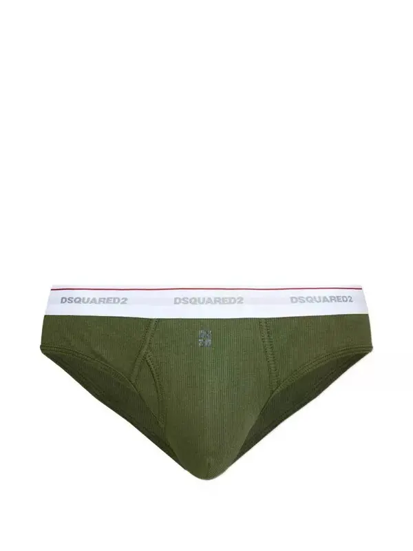 Dsquared2 Upside Down Logo-waistband Ribbed Briefs - Green