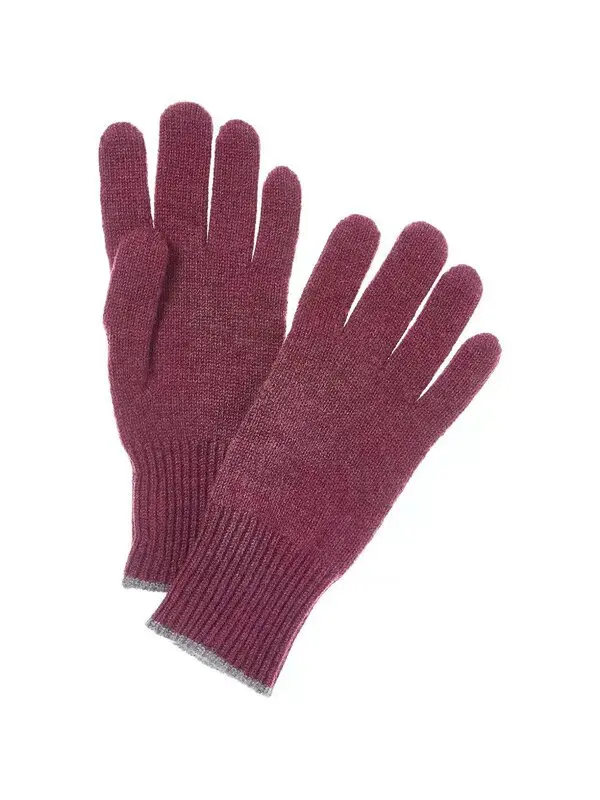 Brunello Cucinelli Ribbed-cuff Knit Gloves - Red