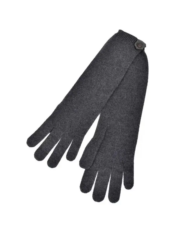 Brunello Cucinelli Monili-embellished Cashmere Gloves - Black