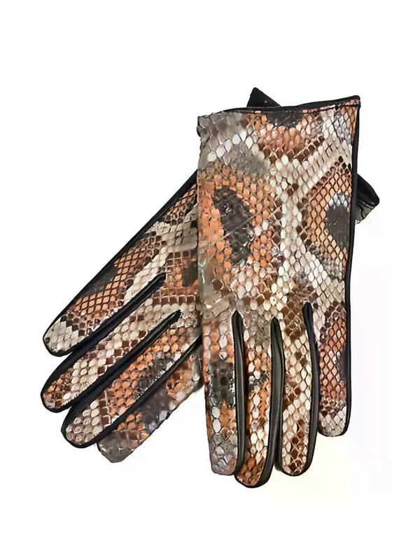 Brunello Cucinelli Snakeskin-effect Leather Gloves - Black