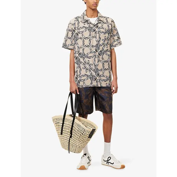 Loewe X Paula's Ibiza Graphic Print Silk Shorts