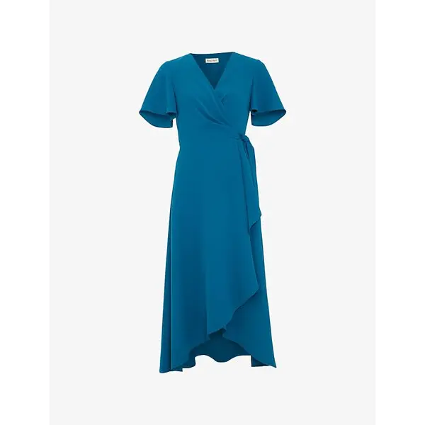 PHASE EIGHT Julissa Wrap-front Woven Midi Dress - Blue