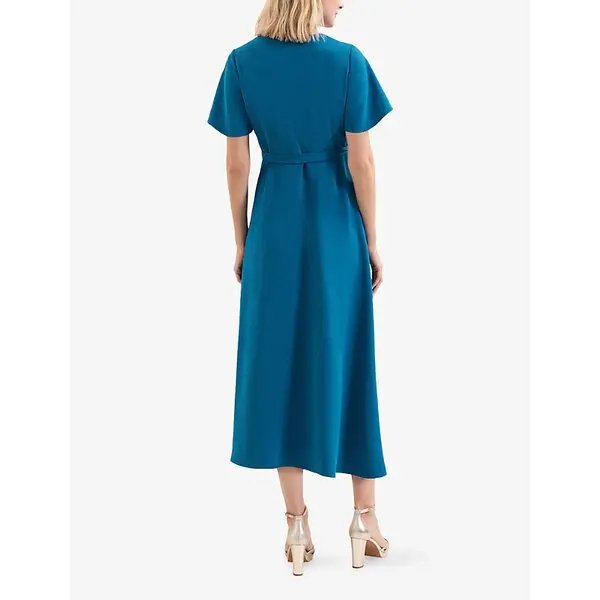PHASE EIGHT Wrap-front Woven Midi Dress - Blue