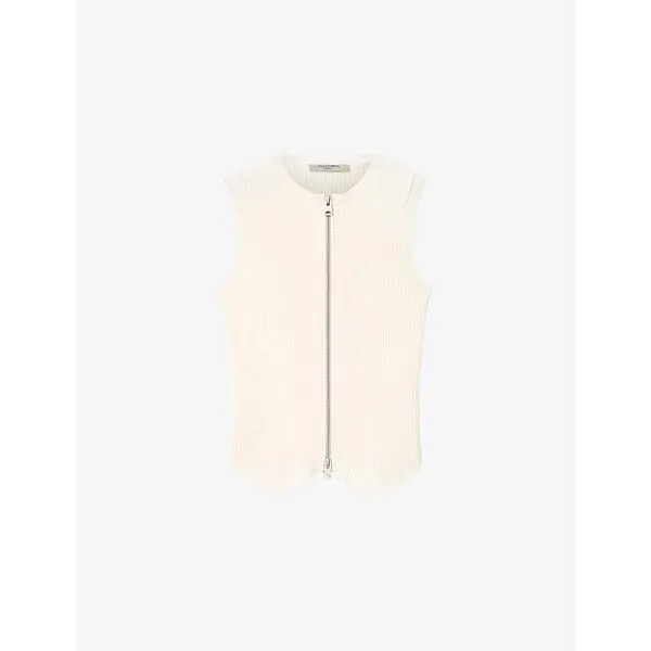 ALLSAINTS Cruz Zip-up Knitted Waistcoat - Chalk White
