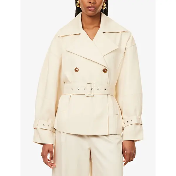 Oddmuse Cotton-blend Trench Jacket With Removable Belt
