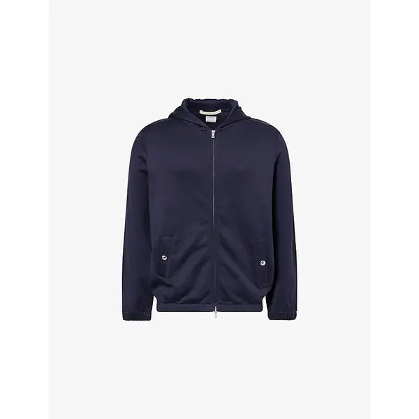 Eleventy Relaxed-fit Zip-up Cotton-jersey Hoody