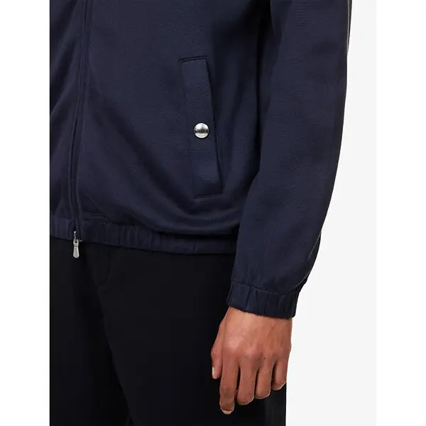 Eleventy Relaxed-fit Zip-up Cotton-jersey Hoody