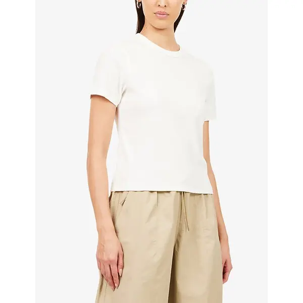On Ribbed Jersey T-shirt - Ivory