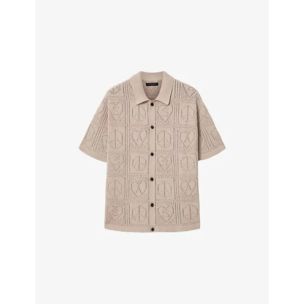 ALLSAINTS Arktx Open-knit Cotton Shirt - Sand Taupe