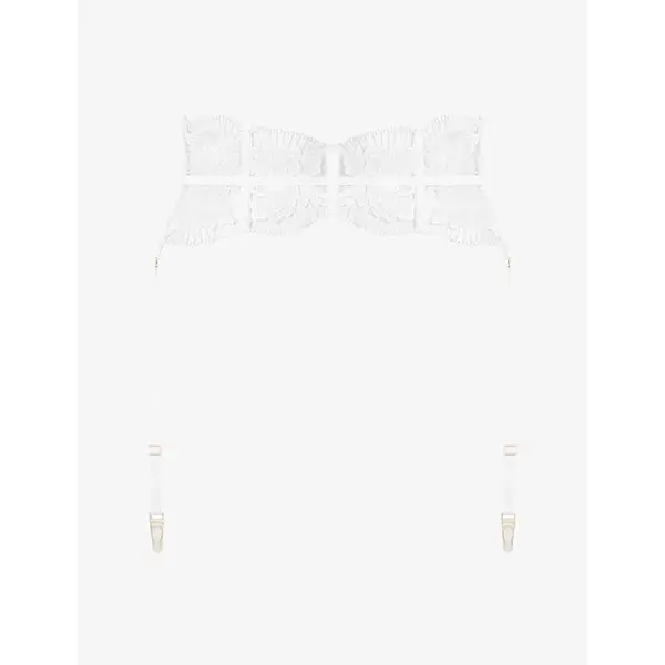 Bluebella Gabriella Waspie Embroidered Lace Suspenders - White