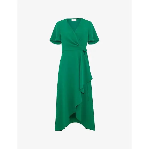 PHASE EIGHT Julissa Wrap-front Woven Midi Dress - Green