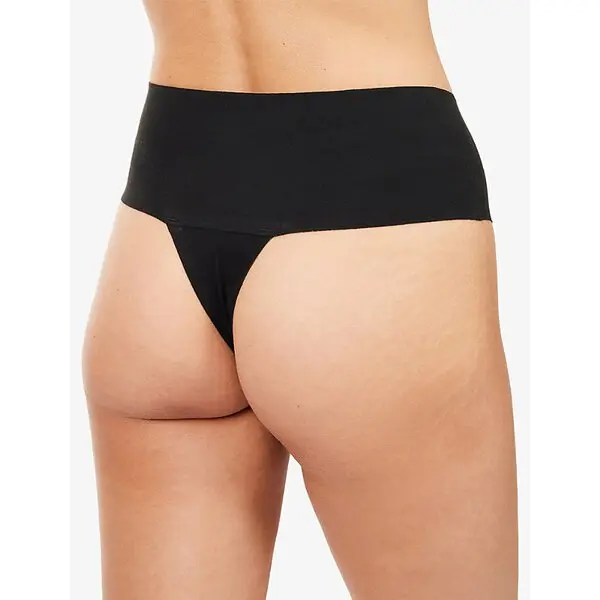 Spanx Supersmooth™ Undie-tectable® Supima Cotton Thong - Very Black