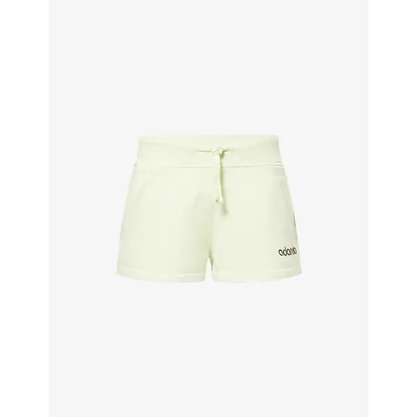 ADANOLA Cropped Logo-print Cotton-jersey Shorts - Washed Lime