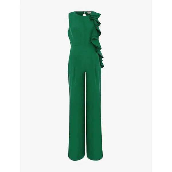 PHASE EIGHT Jillian Ruffle-detail Lyocell-blend Jumpsuit - Green
