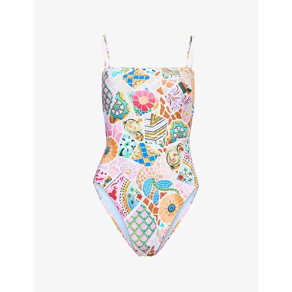 Seafolly Beach Boheme Square-neck Swimsuit - Parfait Pink
