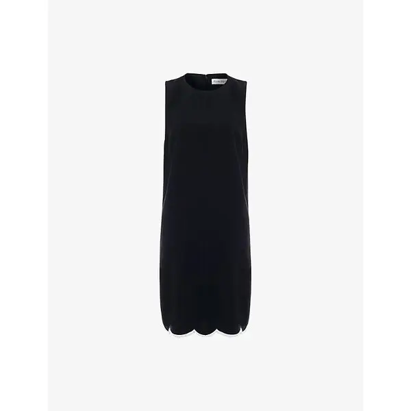 PHASE EIGHT Marta Scalloped-hem Woven Shift Dress - Black