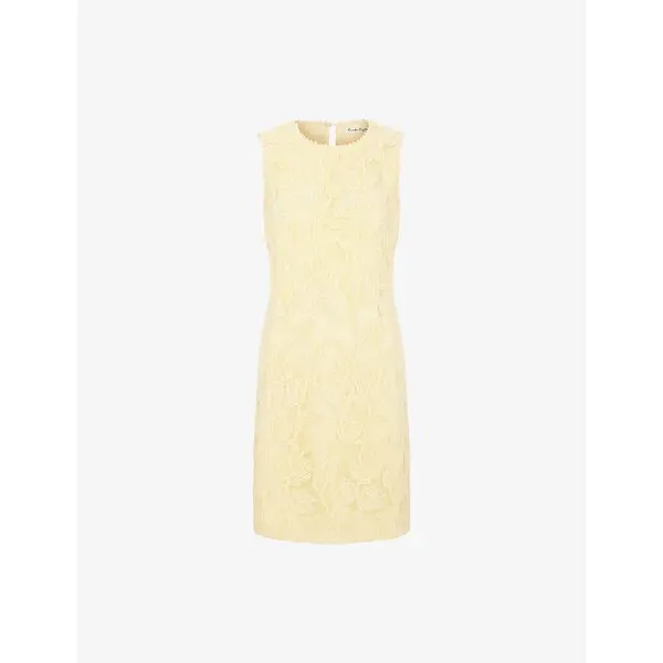 PHASE EIGHT Bryony Lace-embroidered Woven Shift Mini Dress - Pale Yellow