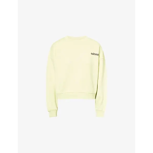 ADANOLA Logo-print Relaxed-fit Cotton Sweatshirt - Washed Lime