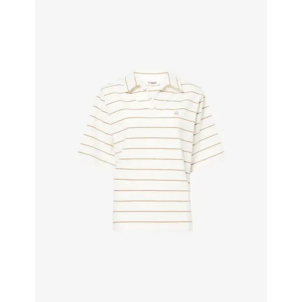 4TH & RECKLESS Striped Cotton Polo Top