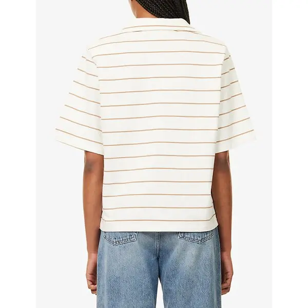 4TH & RECKLESS Striped Cotton Polo Top