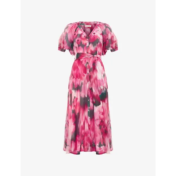 PHASE EIGHT Caterina Floral-print Woven Midi Dress - Pink
