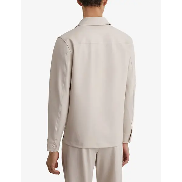 REISS Cleric Patch-pocket Stretch-woven Overshirt