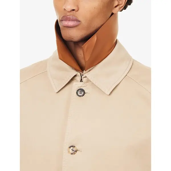 Loewe X Paula's Ibiza Collared Cotton Jacket With Leather Trims