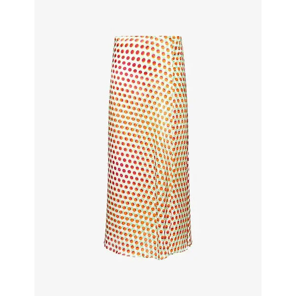 Dries Van Noten Susya Polkadot Silk Midi Skirt - Ecru