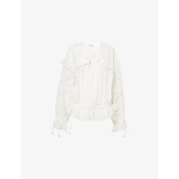 Isabel Marant Étoile Nowana Cotton And Linen-blend Top