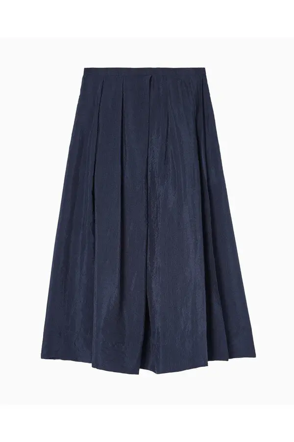 Emporio Armani Technical Crepon Flared Skirt - Blue