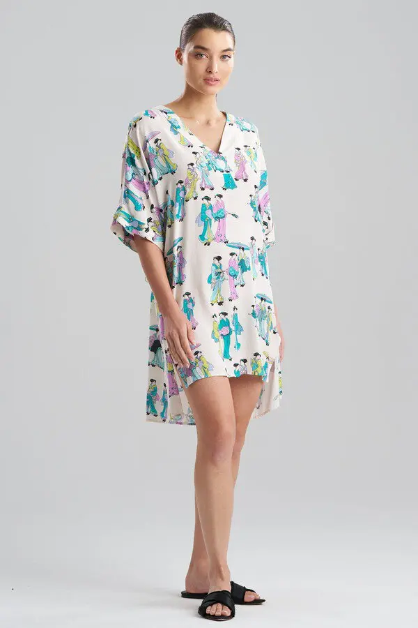 Natori Geisha Challis V-neck Sleepshirt - Neutral
