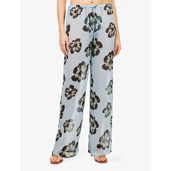 HYPHEN Wide-leg Woven Trousers