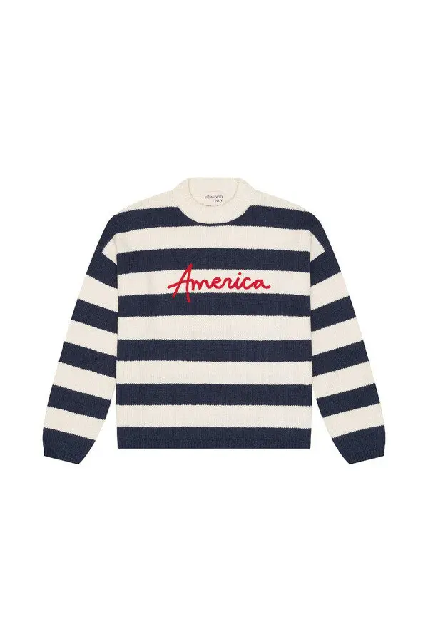 ELLSWORTH + IVEY Sadie Crew America Stripes - Blue / Multicolor / Navy / White
