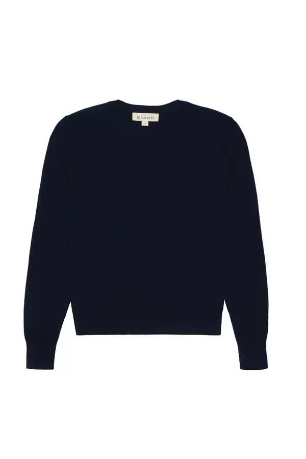 ELLSWORTH + IVEY Cashmere Crew Neck Sweater - Black