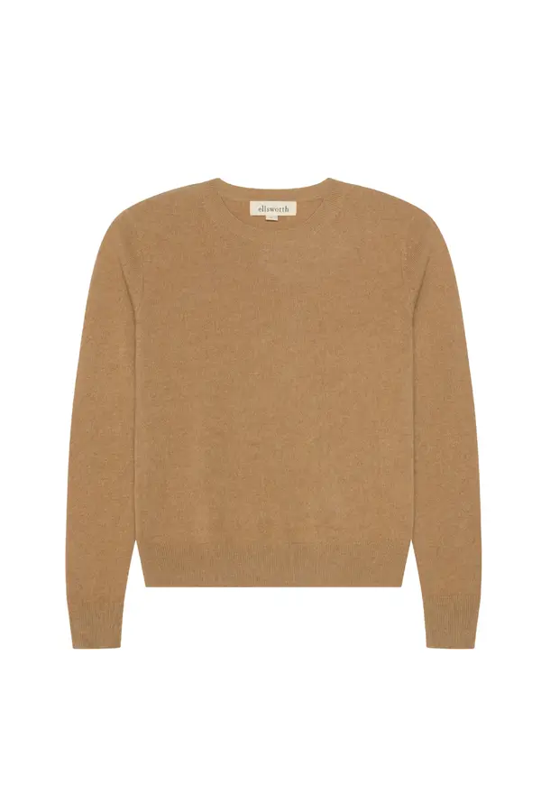 ELLSWORTH + IVEY Daphne Crewneck Sweater - Brown