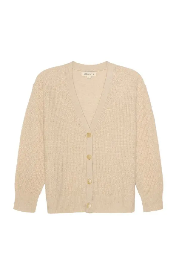 ELLSWORTH + IVEY Lilah Cashmere Knit Cardigan - Neutral