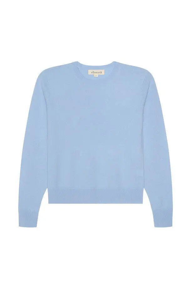 ELLSWORTH + IVEY Daphne Cashmere Crew Neck Sweater - Blue