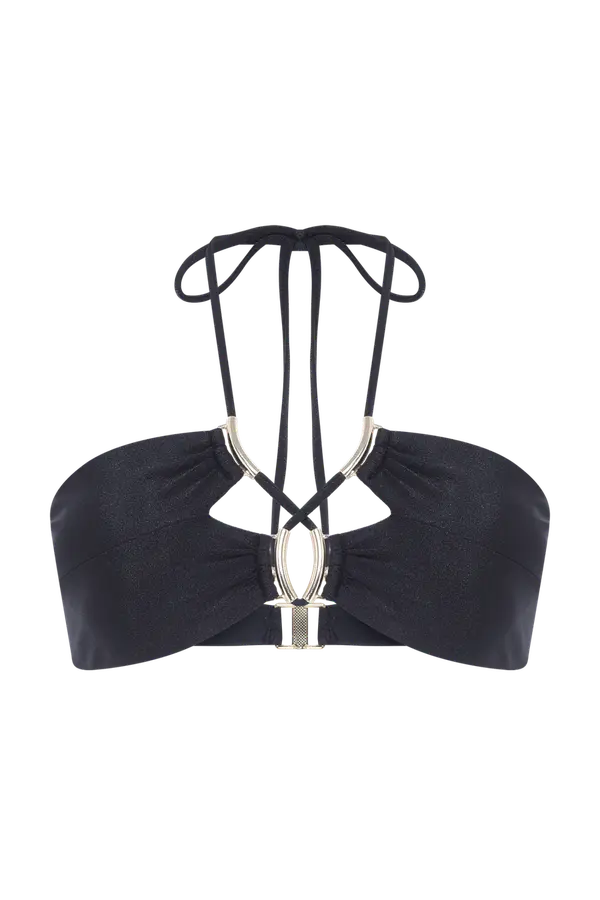 PatBO Martina Lycra Bikini Top With Crisscross Detail